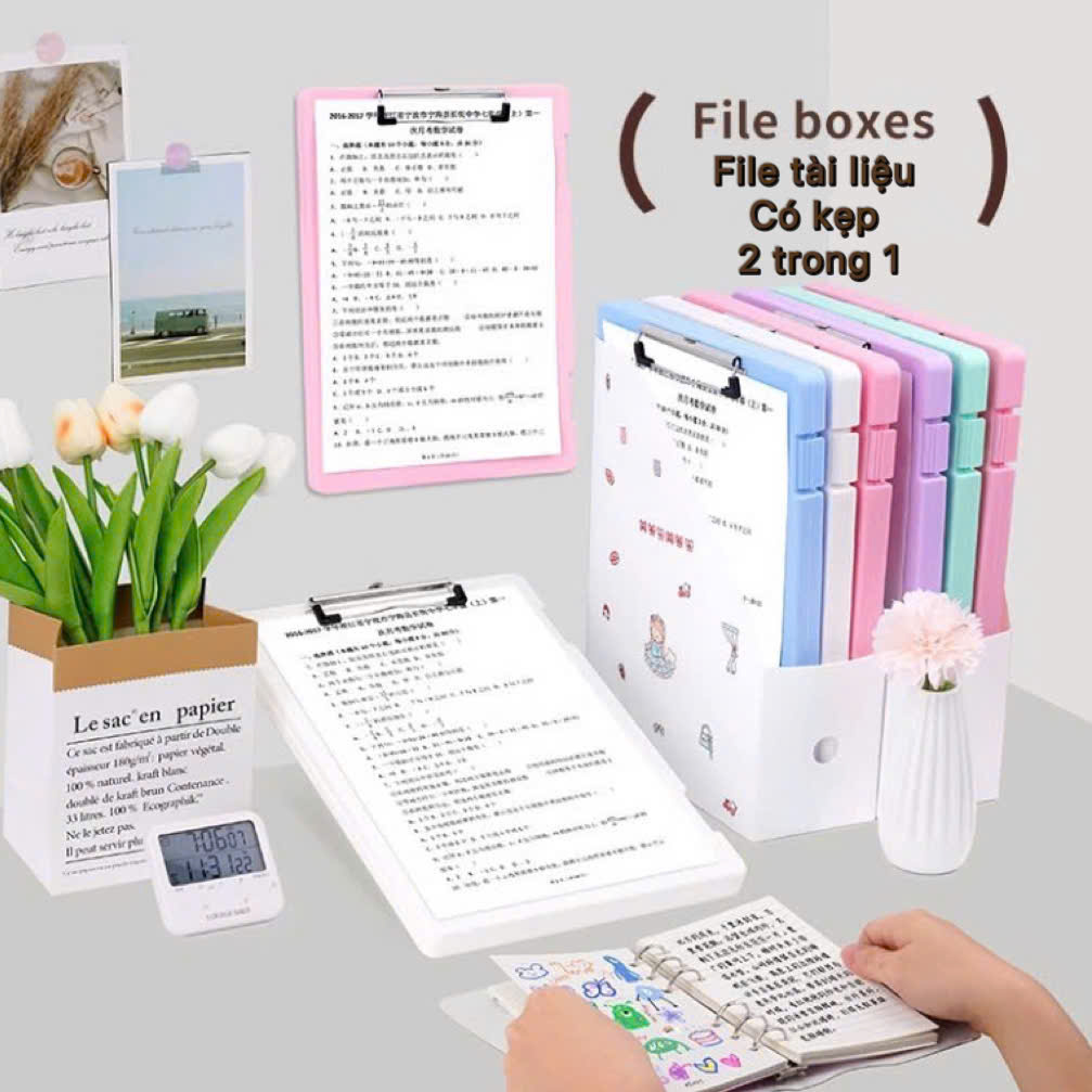 Signing cover, hard plastic box for exam documents with paper clip ...