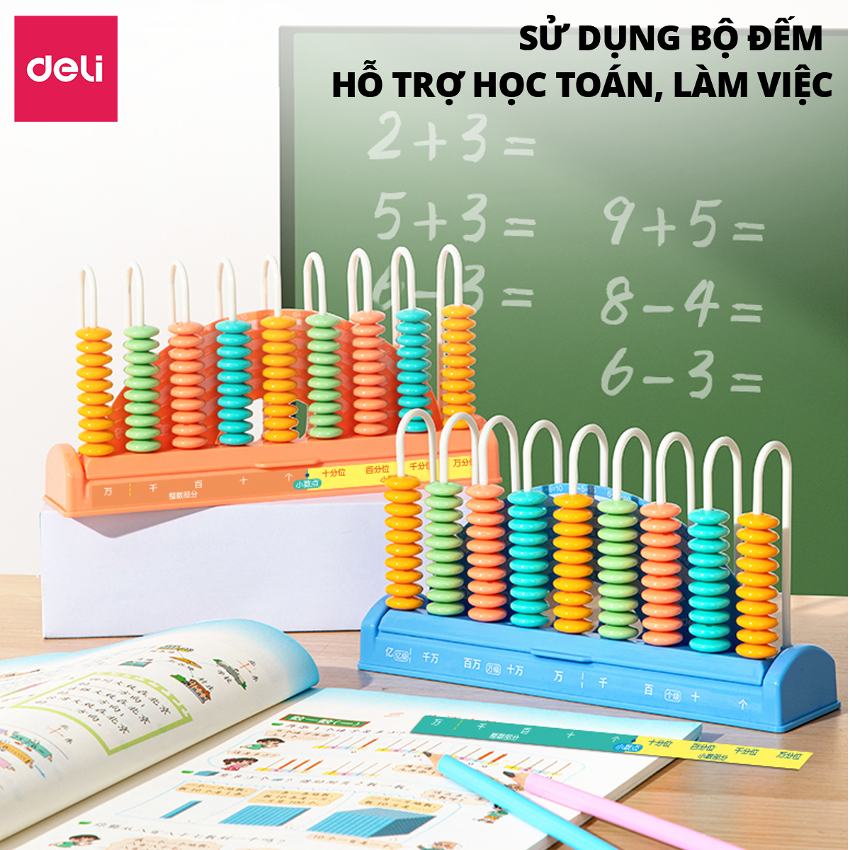 Smart Abacus for Children 5 Deli Rows in Many Sizes, Supports Effective ...
