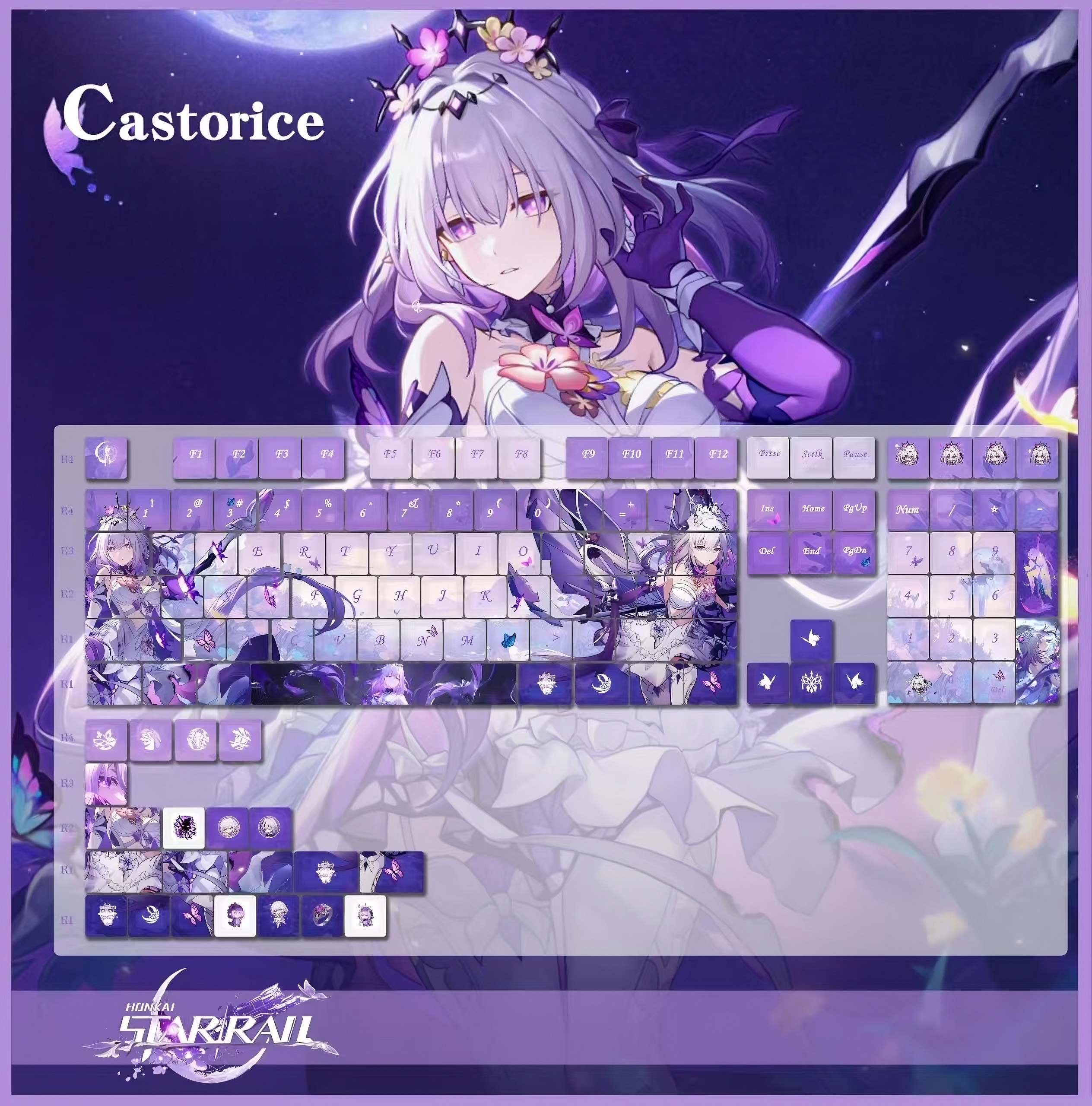 Honkai Keycap: Star Rail Castorice thick PBT through led in dyesub 5 ...