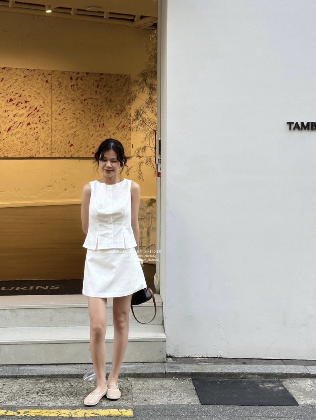 Miuu Set | Set Set Sleeveless Short A-Line Skirt (original photo ...