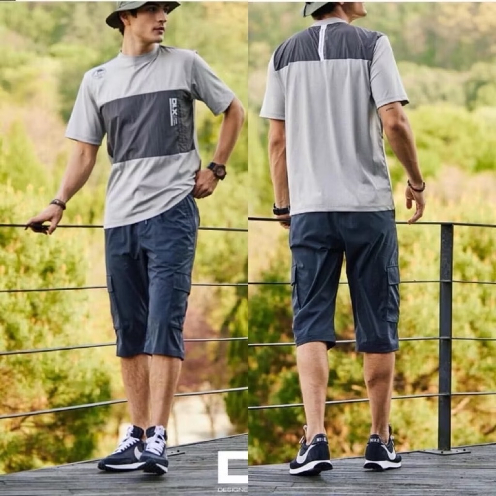 Korean men's short-sleeved round neck T-shirt | Shopee Philippines