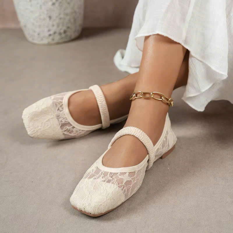 Smooth, easy-to-match rose lace round toe bow flat shoes T59tron (1 ...