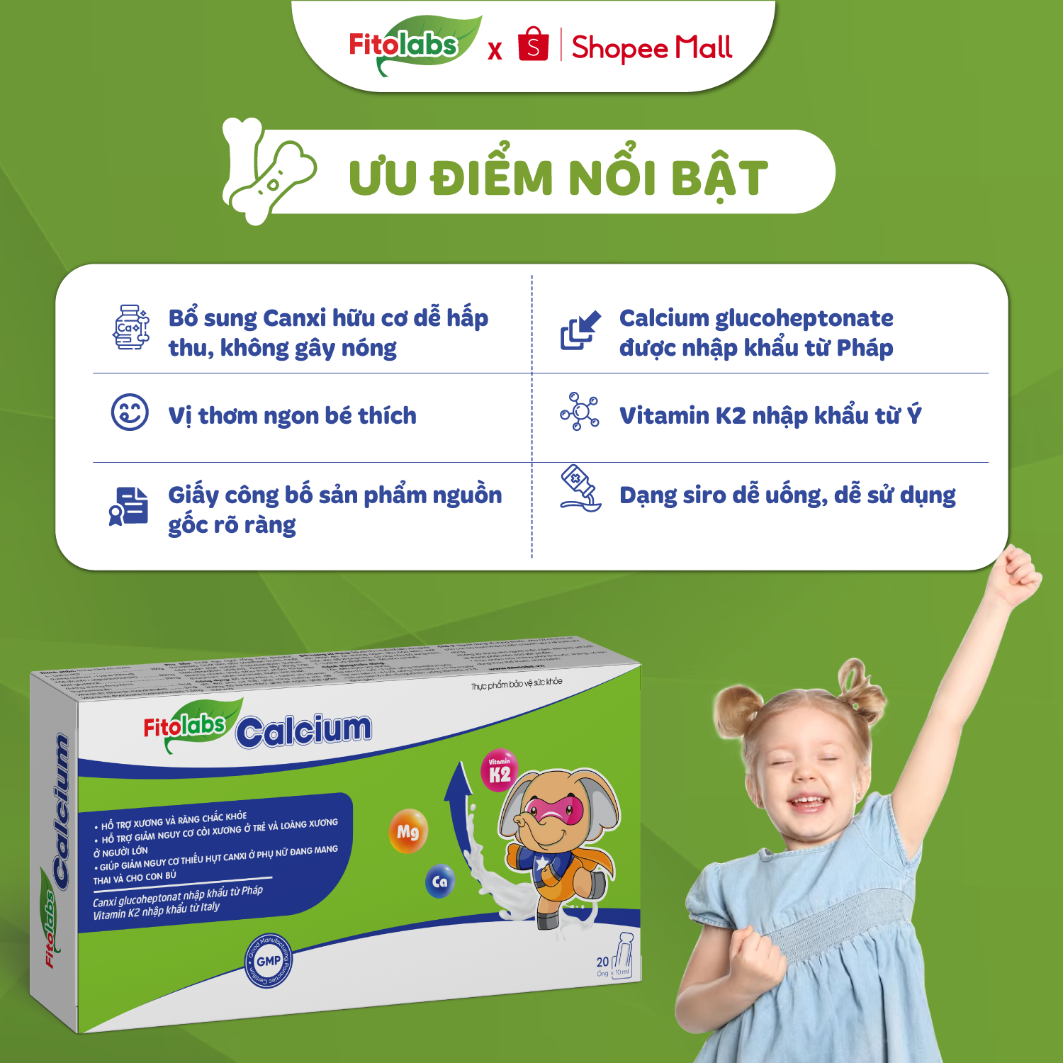 [COMBO]Organic Calcium for Babies Calcium FITOLABS Helps Strong Bones ...