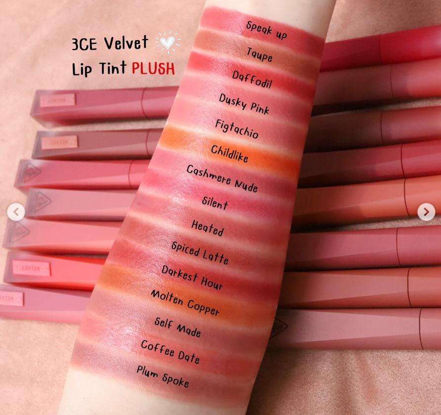 [NEW] 3ce Velvet Lip Tint Plush Lipstick in All Colors | Shopee Philippines