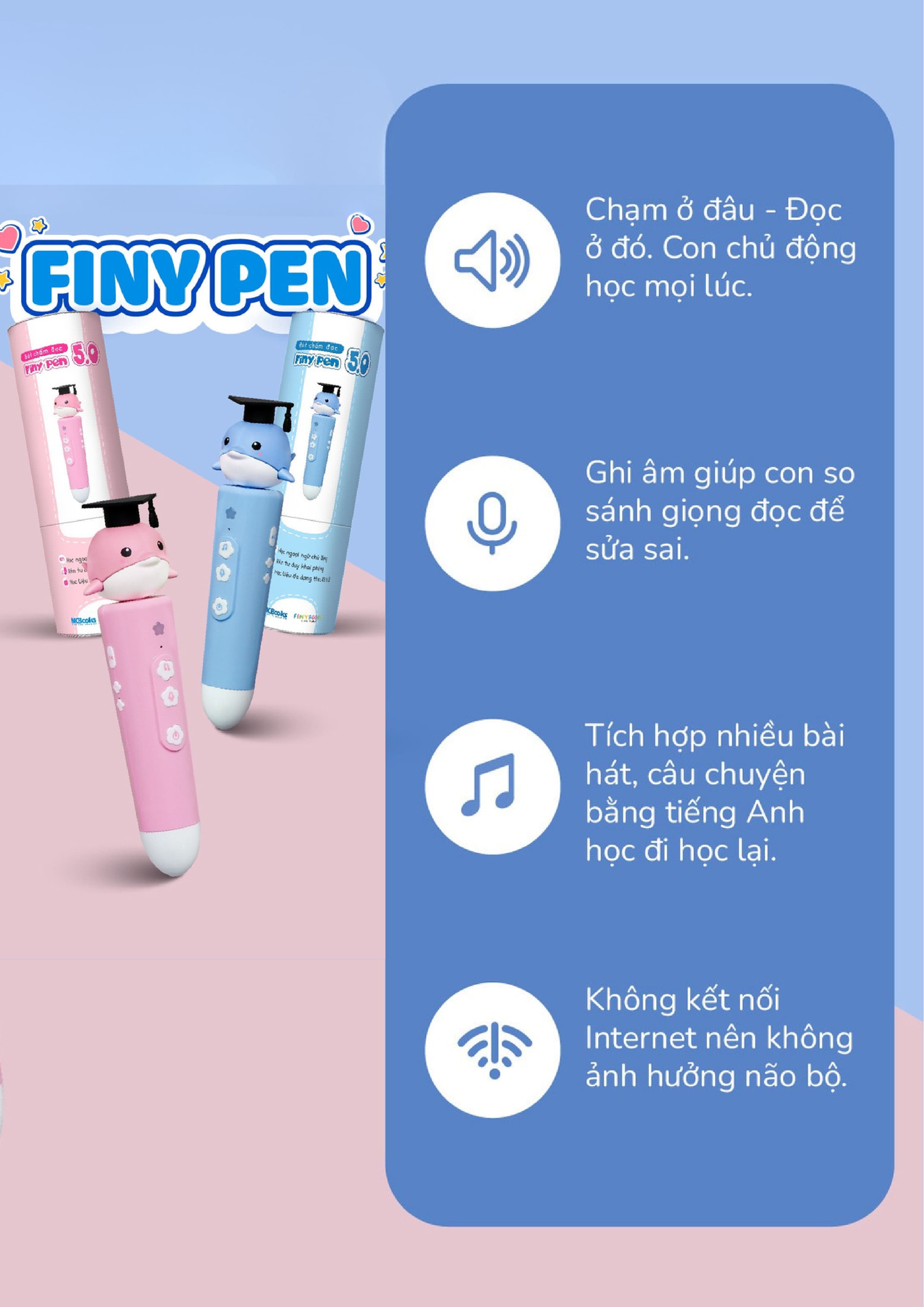 Fonnypen 5.0 blue reading pen - Smart reading pen helps children learn ...