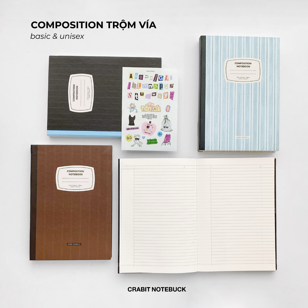 300-page horizontal notebook with free Crabit Composition hardcover ...