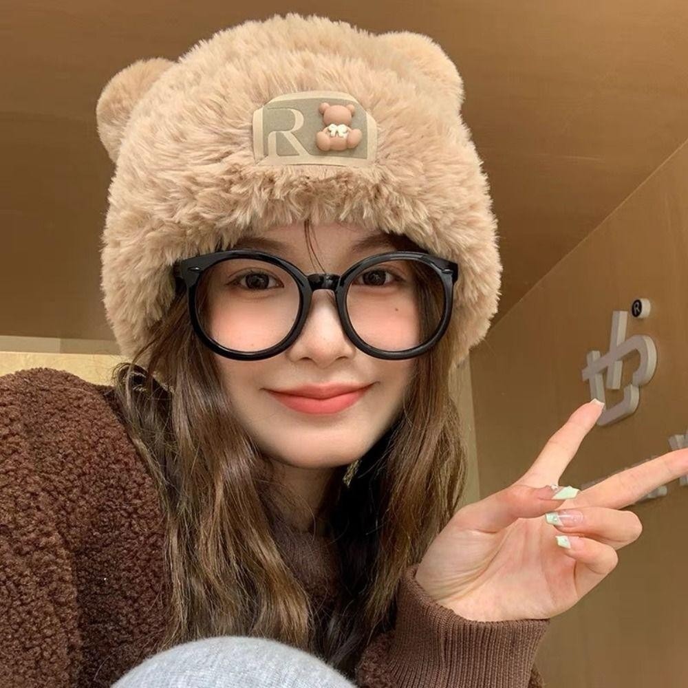 Korean women's wool hat Acantha bucket ulzzang fleece beautiful winter ...