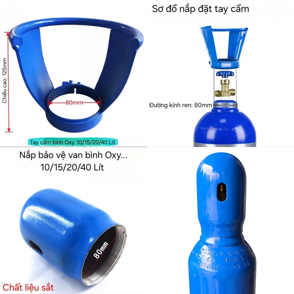 OXY Handle, protective cover, oxygen tank handle, nitrogen, argon ...