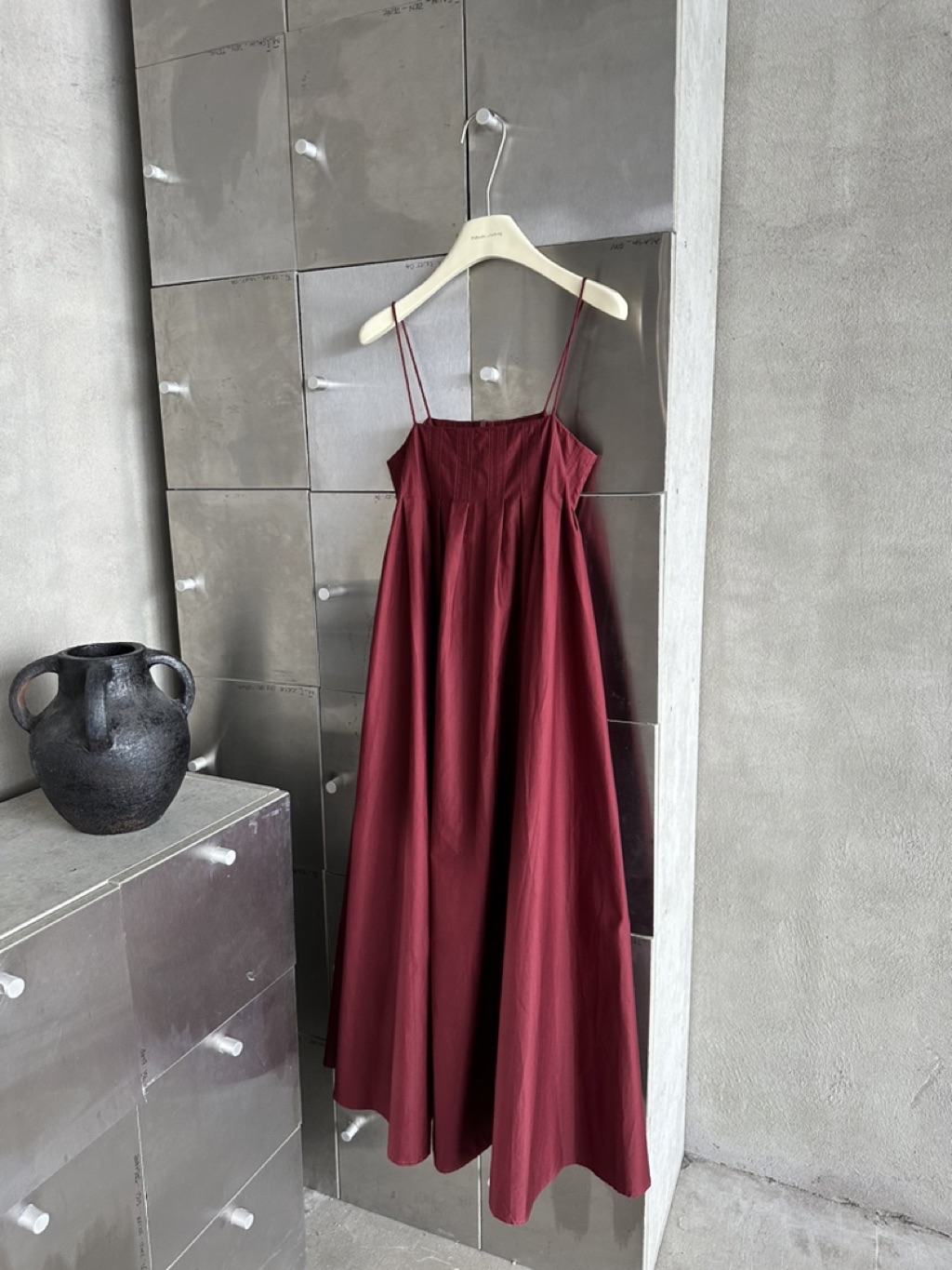 ENZIAN | SPECIAL VERSION | Red Pleated Cotton Dress (original photo ...