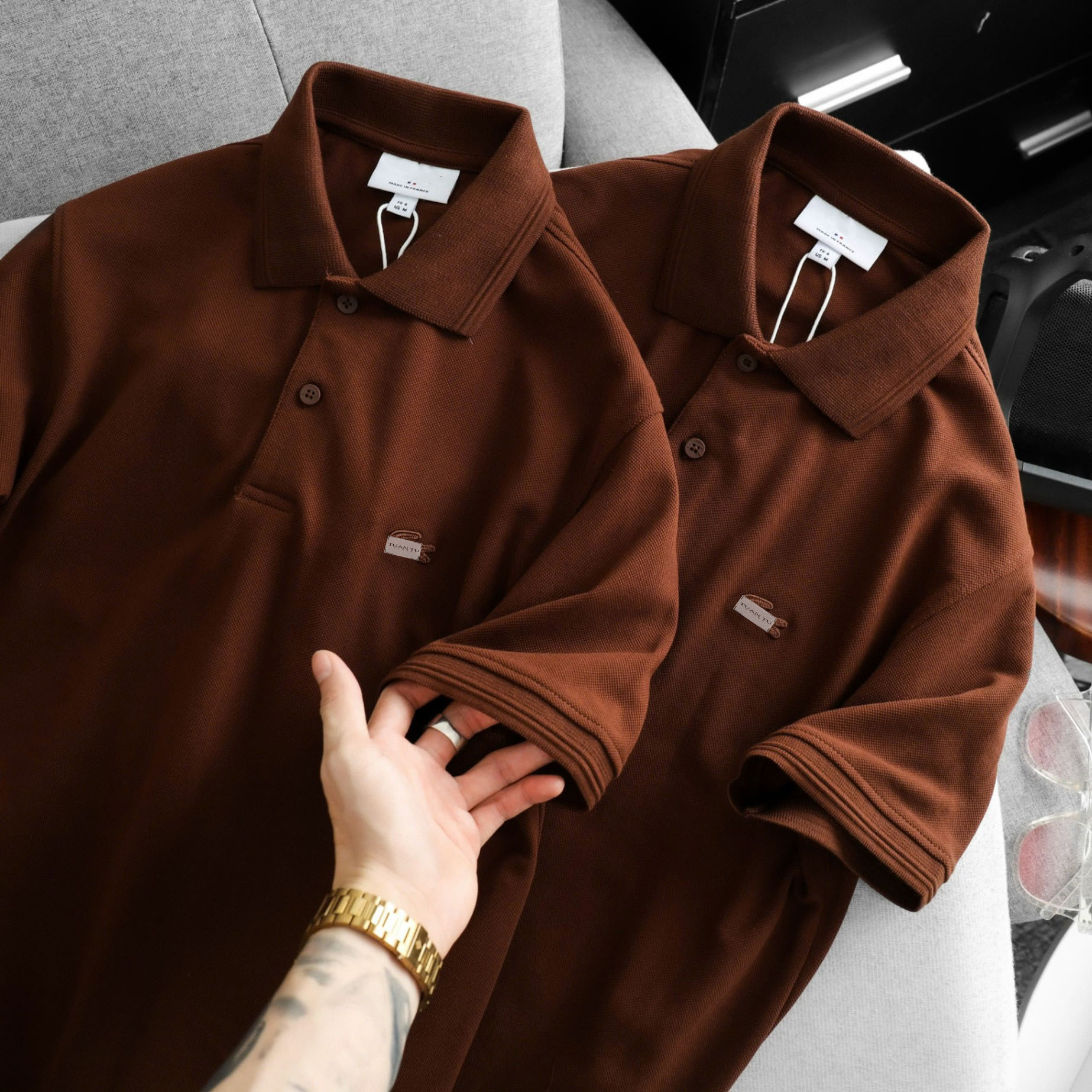 Basic Short-Sleeved Men's Polo Shirt, PT55 Slim-Fit Form, genuine pique ...