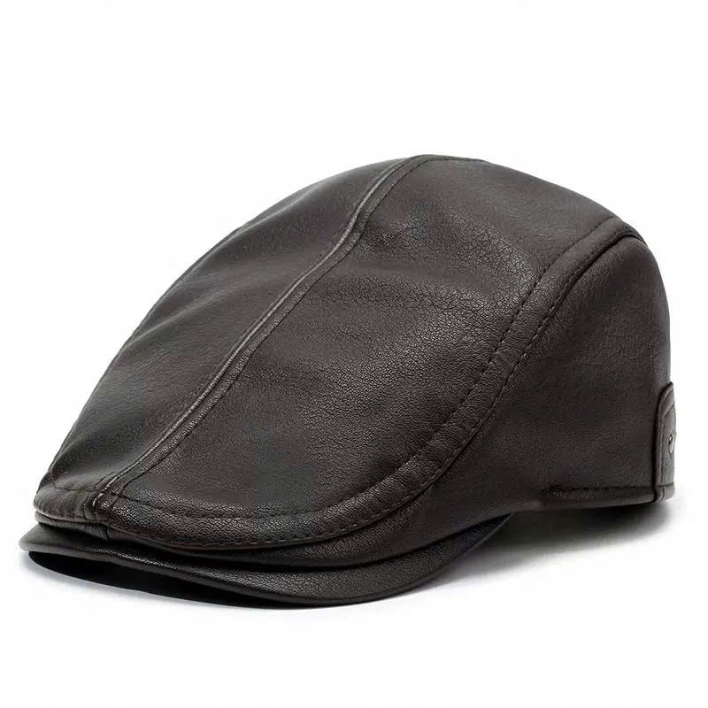 Elegant and Classic Style Men's Beret Hat, High Quality PU Leather ...