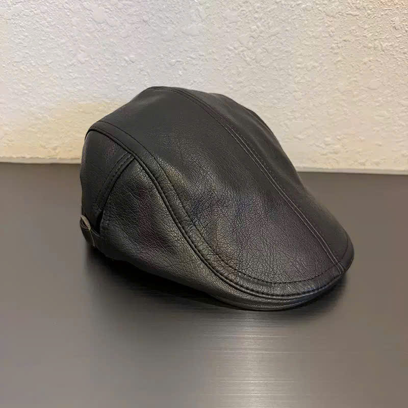 Elegant and Classic Style Men's Beret Hat, High Quality PU Leather ...