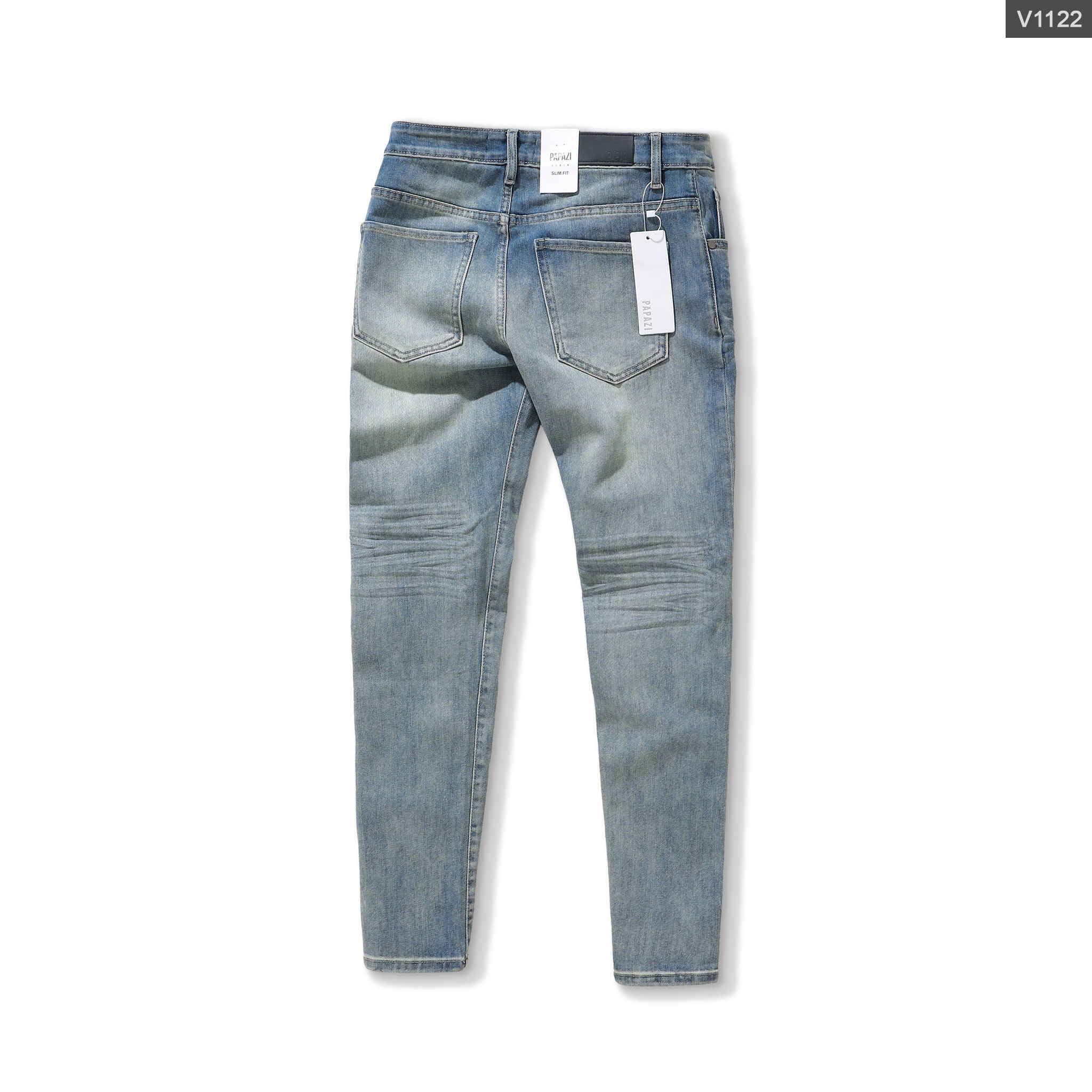 Men's long jeans Code_V1122, slim fit, ripped blue color, perfect ...