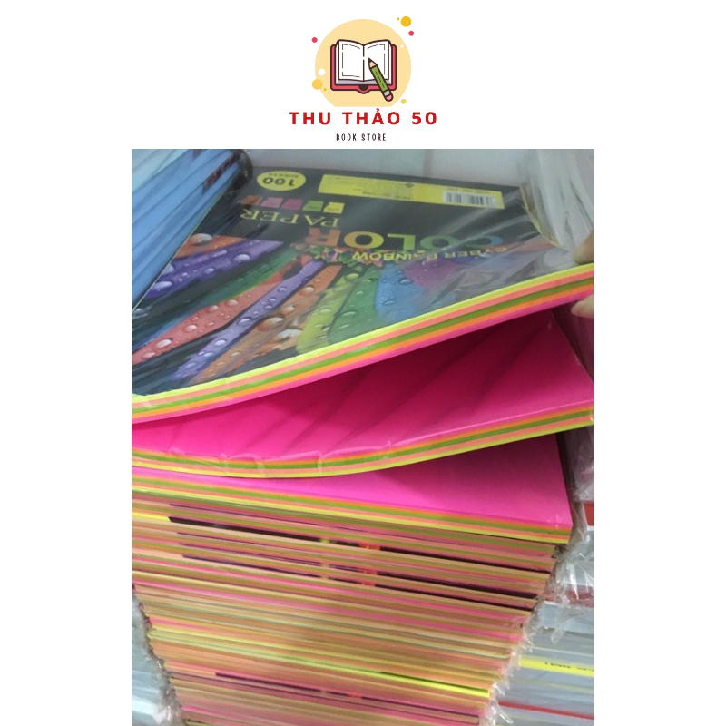A4 luminous colored paper mixed with 5 colors.- Thu Thao Stationery ...