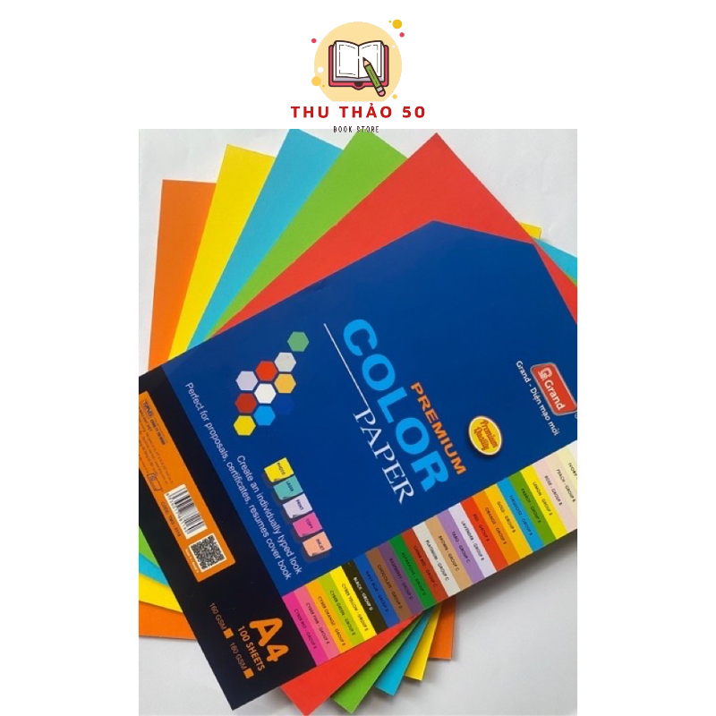 A4 PGrand 80gsm color paper: 1 stack of 100 sheets - Thu Thao ...