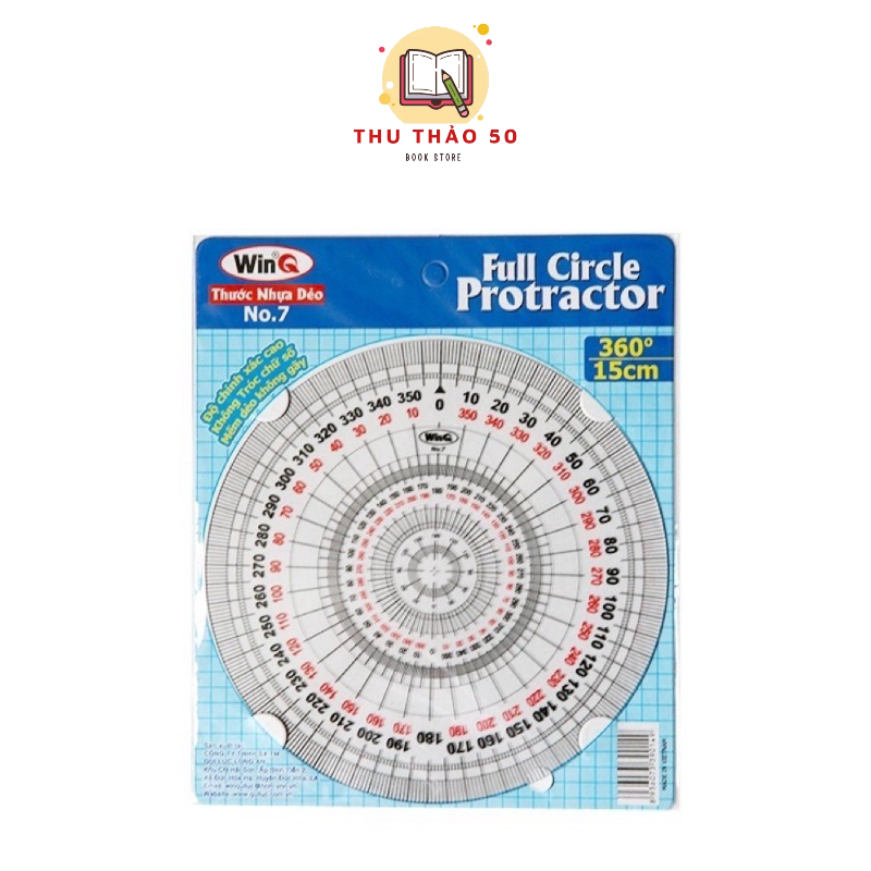 Protractor, protractor, geometric ruler, 360 degree circle WinQ No.7 ...