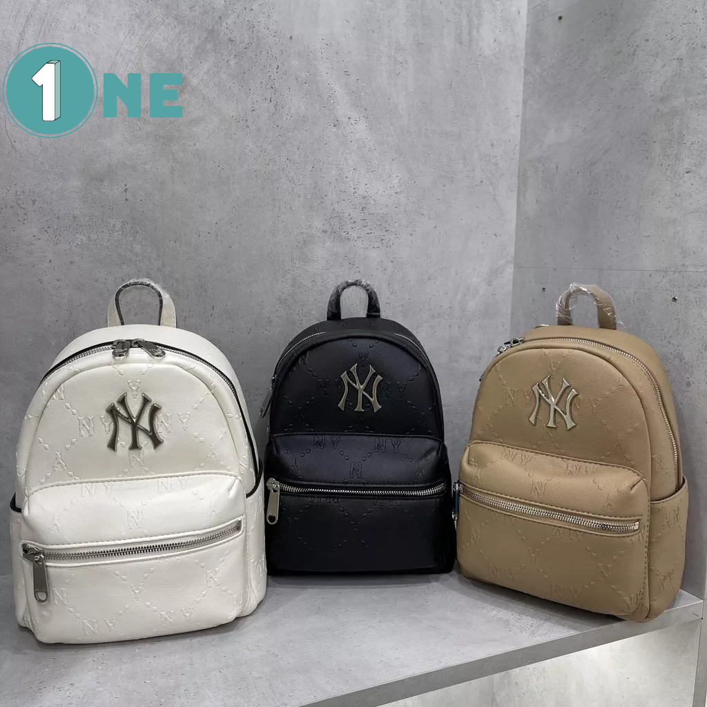 (Brand Standard) Mini Backpack MLB NY Leather Monogram Diamond EmboBag ...