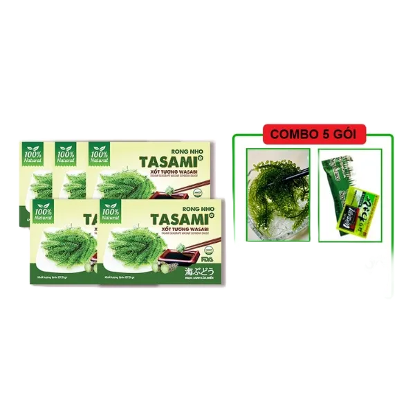 Combo of 5 packs of Tasami Sea Grapes with Wasabi Soy Sauce - 5 packs ...