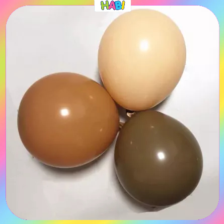 Set of dark brown balloons with 3 skin colors, light coffee brown ...