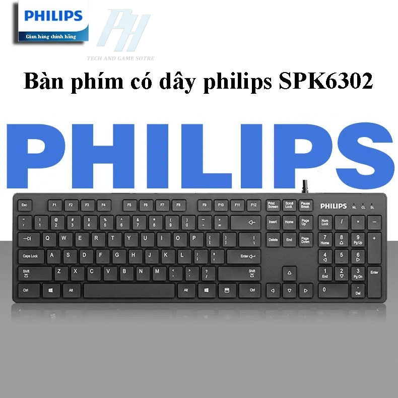Philips SPK6302 wired computer keyboard, waterproof keyboard suitable ...