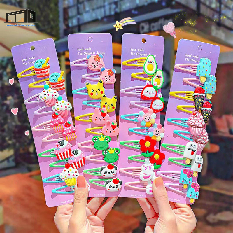 Set of 10 Clip-on Hairpins, Clip-on Bangs Hairpins for Girls with Cute ...