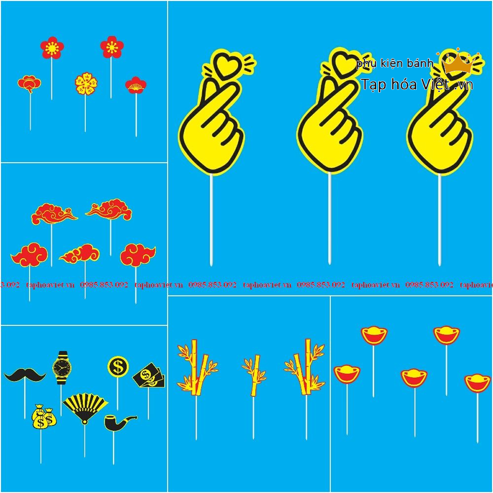 Spring Paper Plug Set for cake decoration, congratulations CNY | Shopee ...