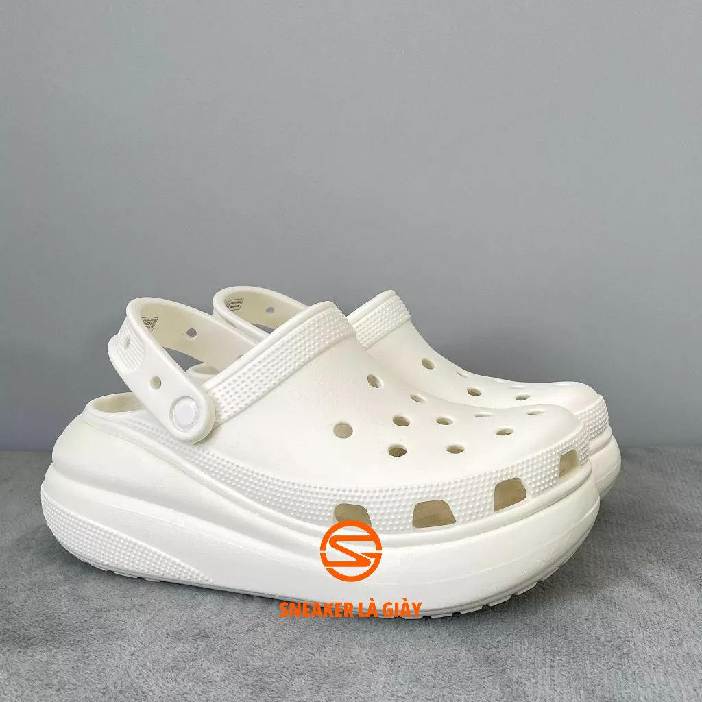Crocs Crush Classic White Unisex Clog Sneaker 207521-100 - Free With ...