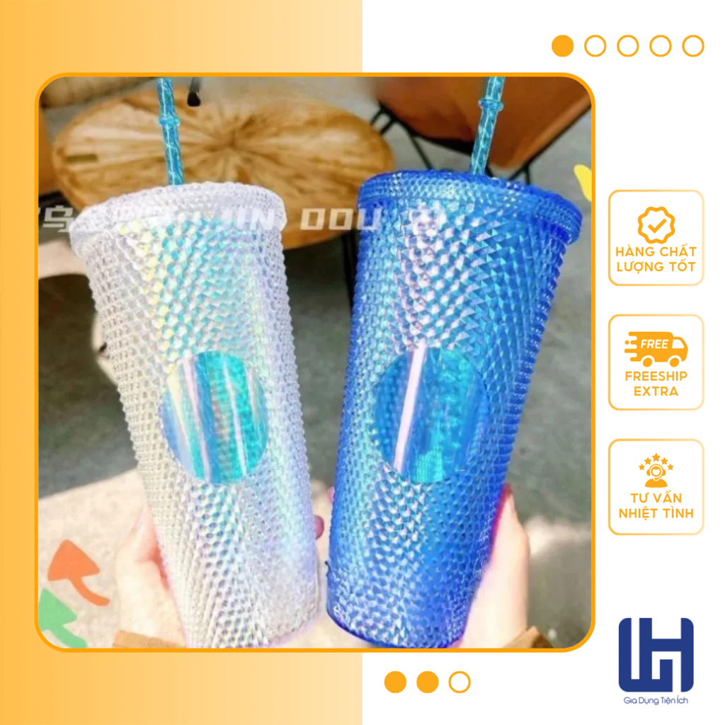 2-layer Diamond Water Cup With Insulation, Sparkling Stone Water Cup ...