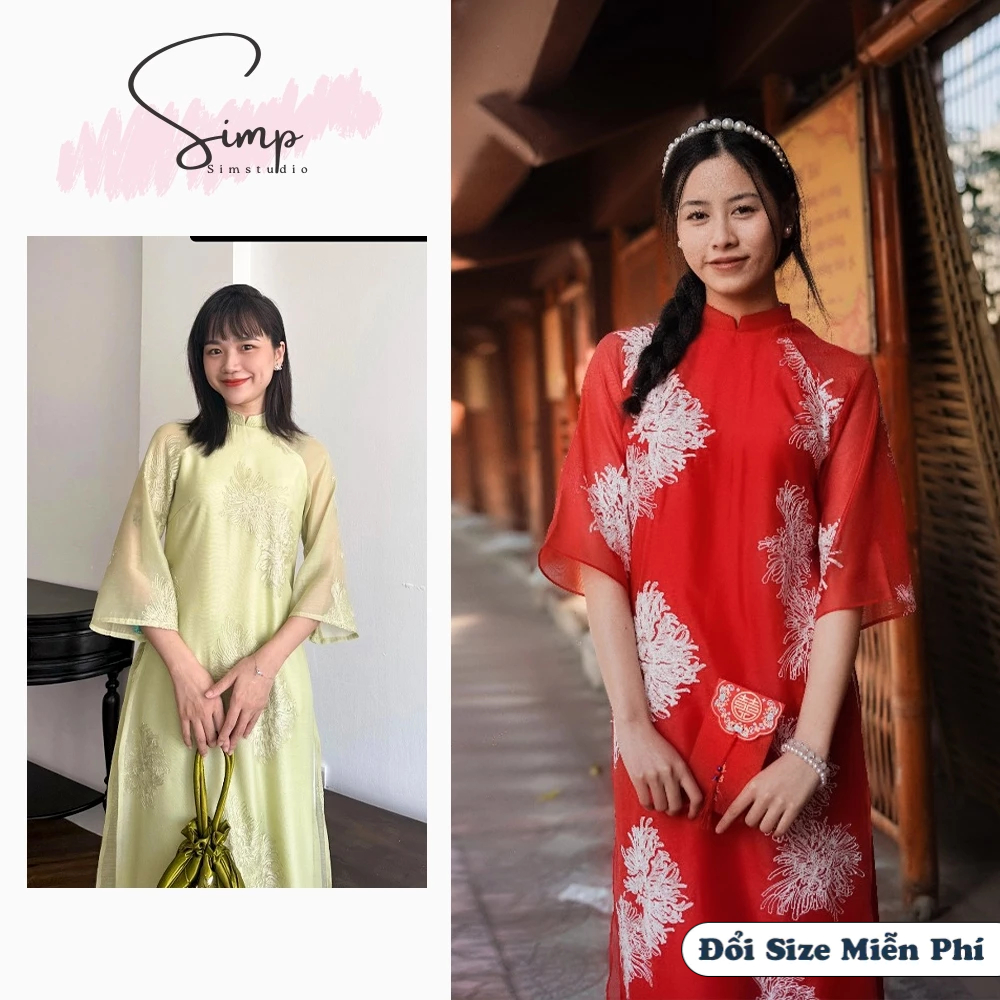 Reformed Ao Dai with HIGH QUALITY EMBROIDERED Chiffon, LUXURY PATTERNS ...