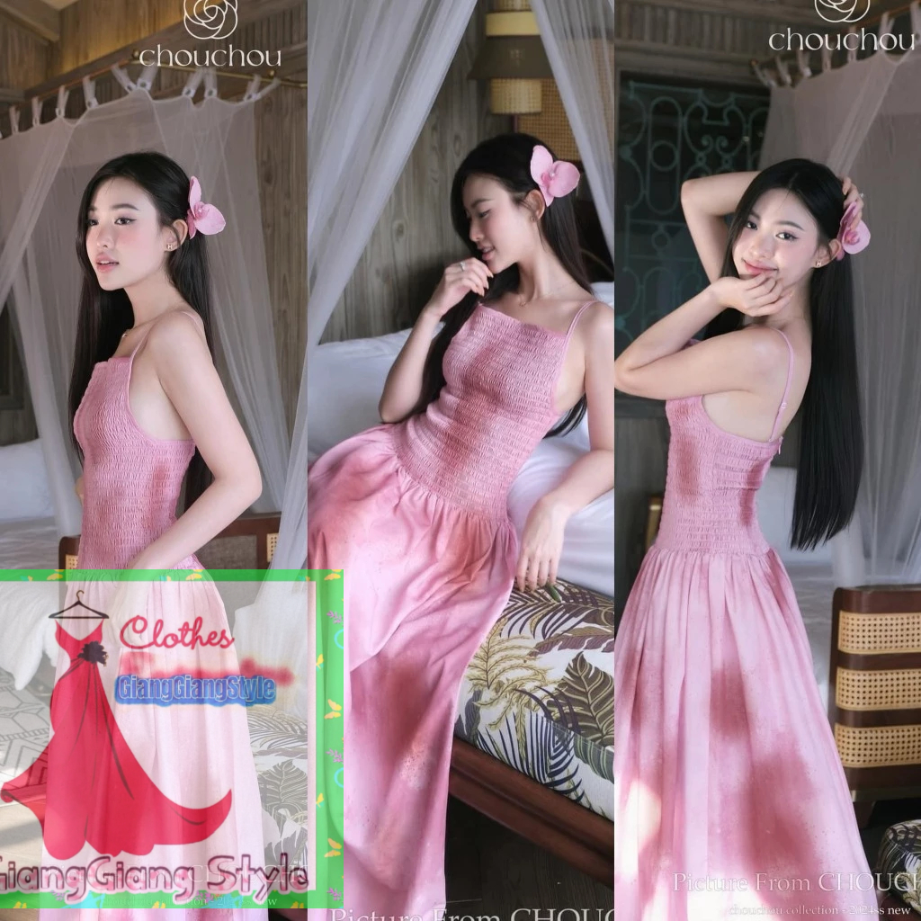 2-strap COLOR MAXI DRESS WITH SHRIMP BODY 200524 | Shopee Philippines
