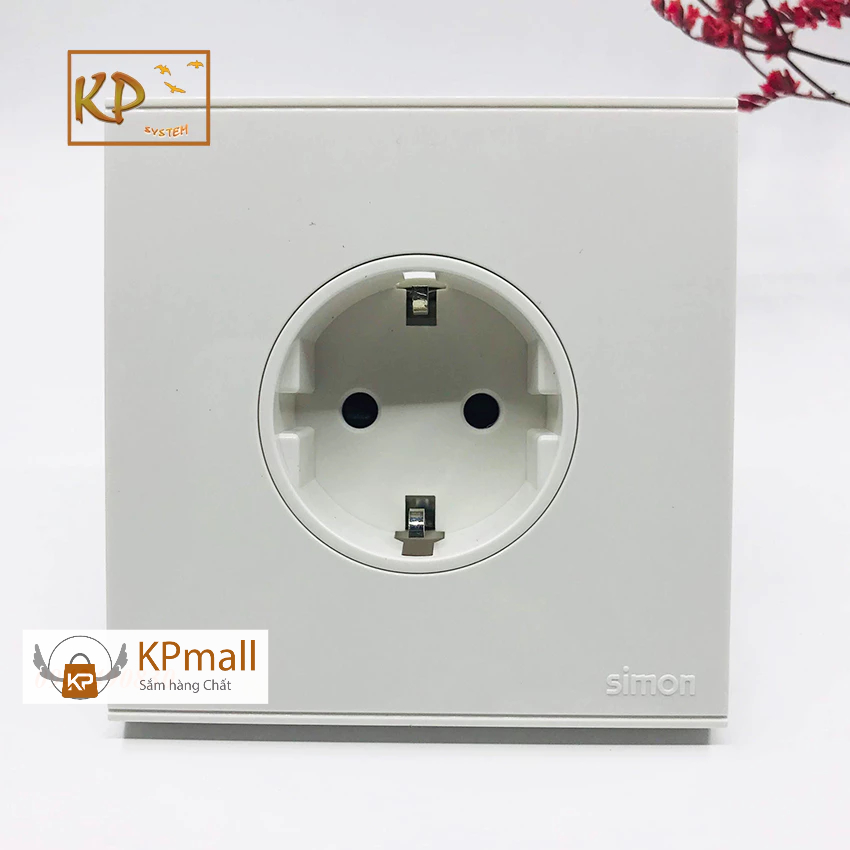 16a single schuko socket with grounding installed with Simon E6 square ...