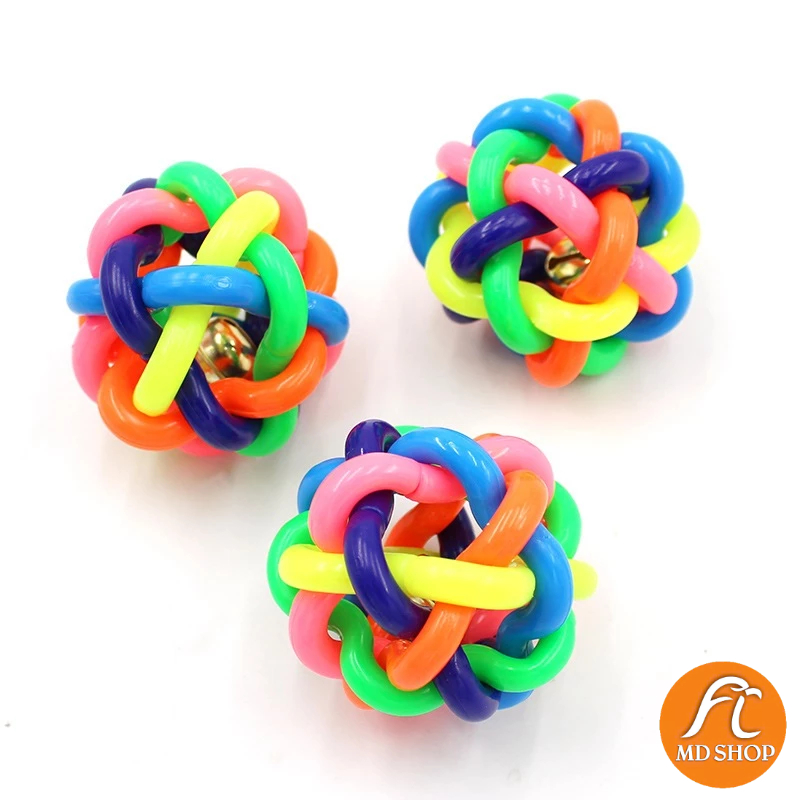 7-color toy ball for parrots, dogs and cats, plastic pet toy ball with ...