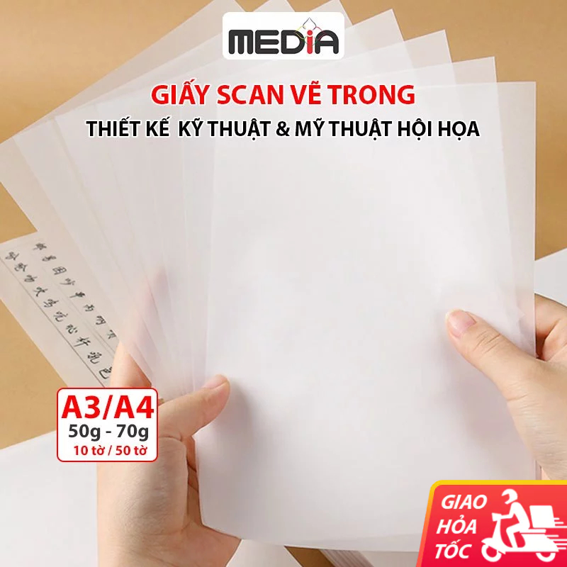A3 art scanning Paper 50 sheets Media Thin A4 design Paper 50g Clear scanning Paper 70g Tracing ...