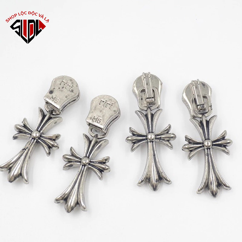 Silver-plated chrome heart cross zipper head (1 piece) | Shopee Philippines