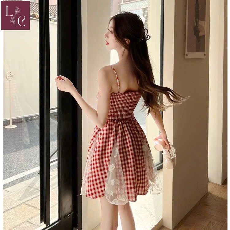 [D52] Lena lace short two-piece dress, sweet style stylized beach dress D52 | Shopee Philippines