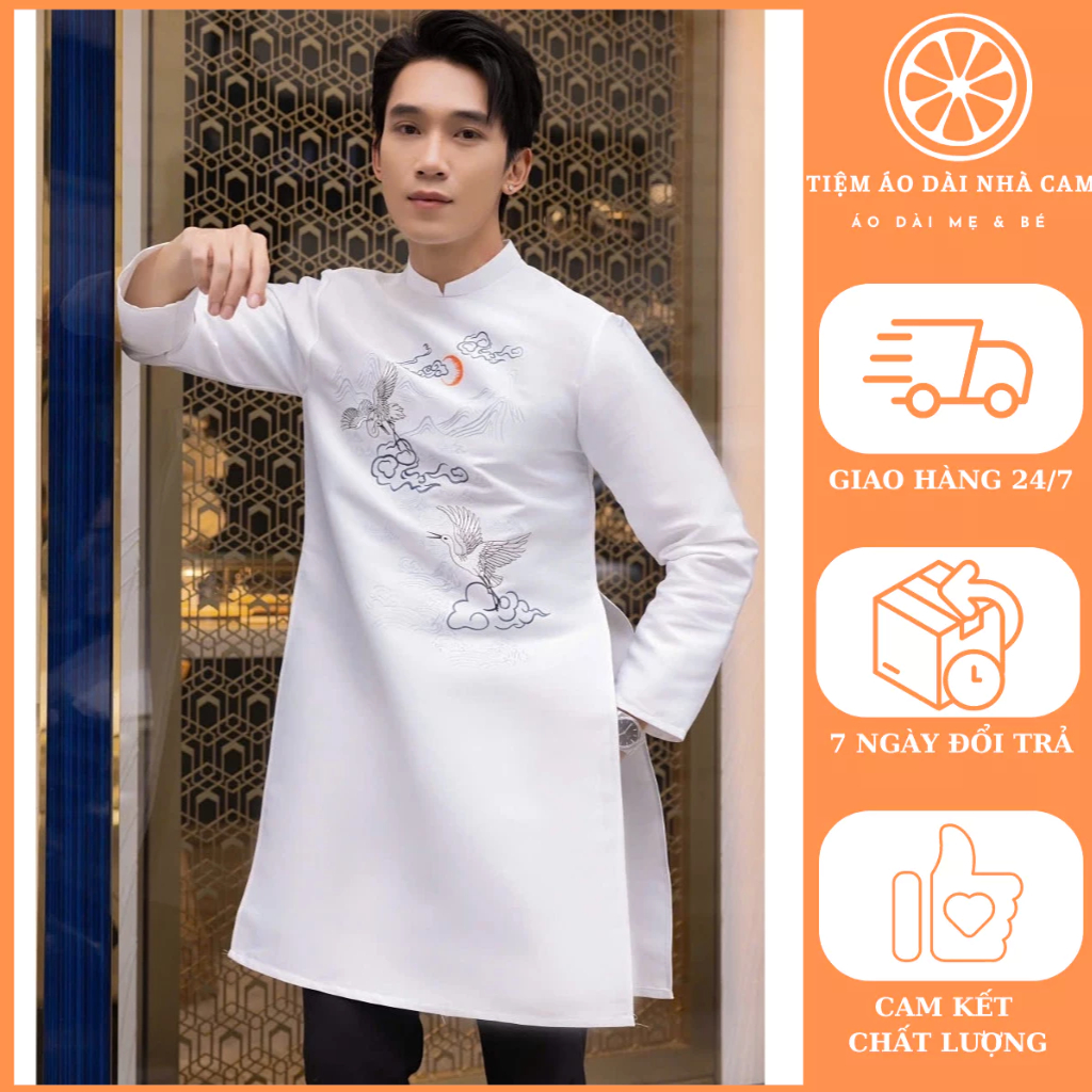 Designer men's modern ao dai - color-coordinated tafta material with ...