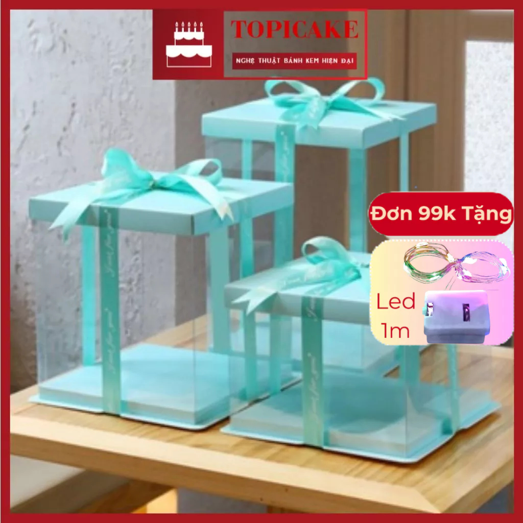 Mica plastic box in blue base for cakes and souvenirs | Shopee Philippines