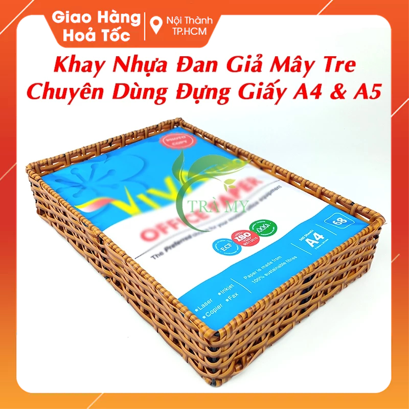 Plastic Rattan Storage Tray for A4 & A5 Office Paper, Multi-Purpose Convenient Storage of ...