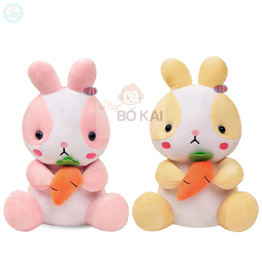 Rabbit Teddy Bear Holding Carrot (30cm), soft MINISO fabric. | Shopee ...