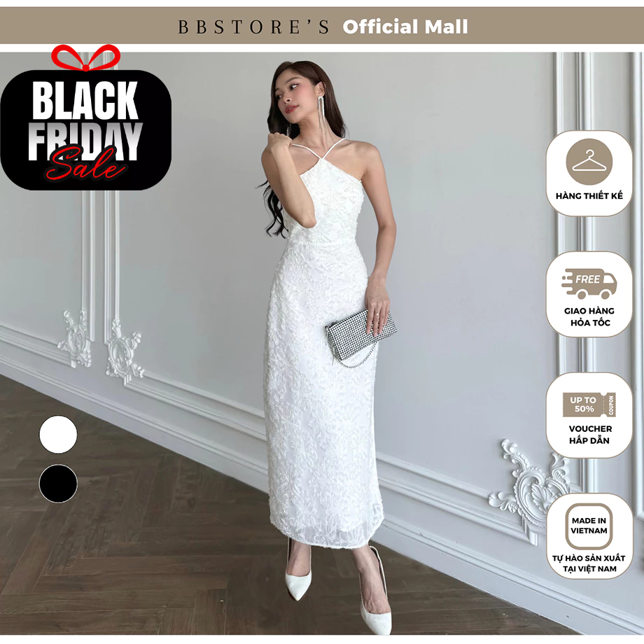 Bbstore's Sexy Floral Embroidered Chiffon Bodycon Dress with Bow Back -D3148 | Shopee Philippines