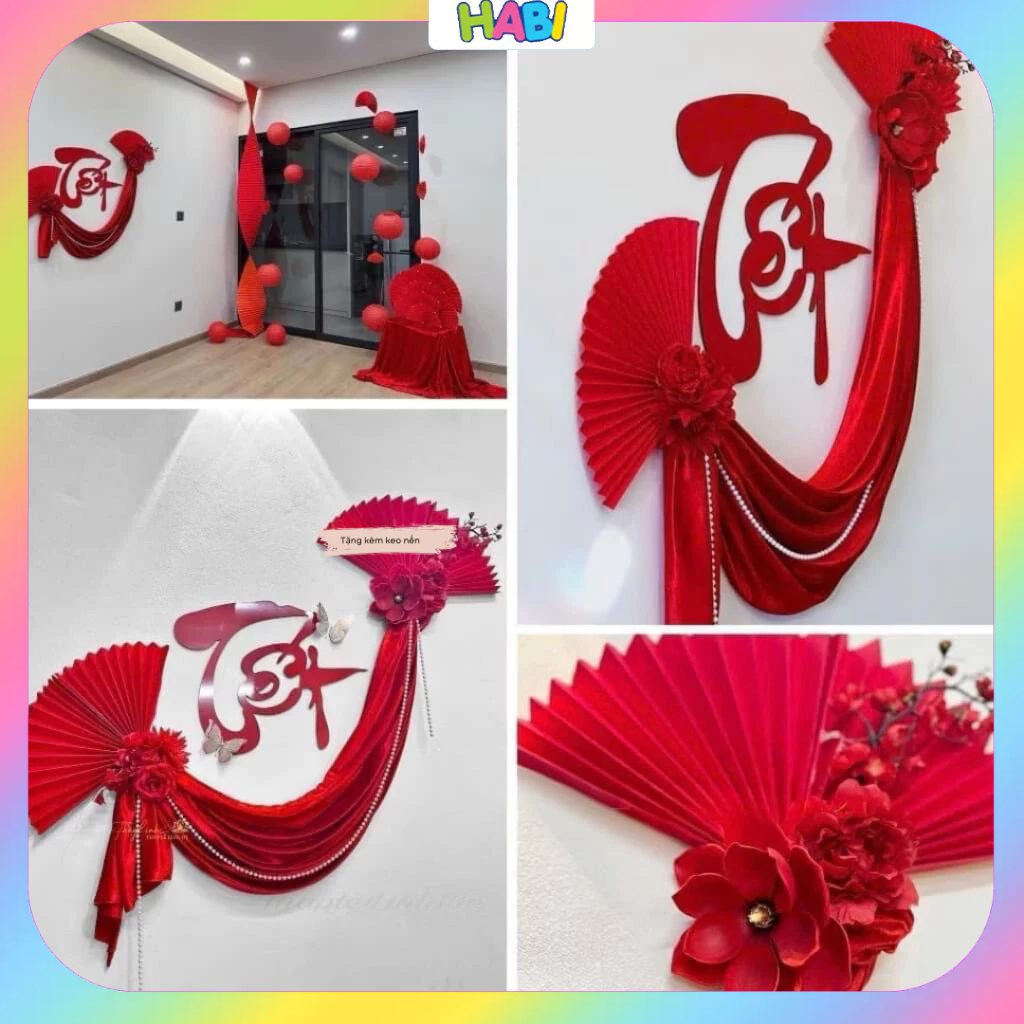 Lucky Red Velvet Set Decor CNY 2026, Spring Binh Ngo Decoration ...