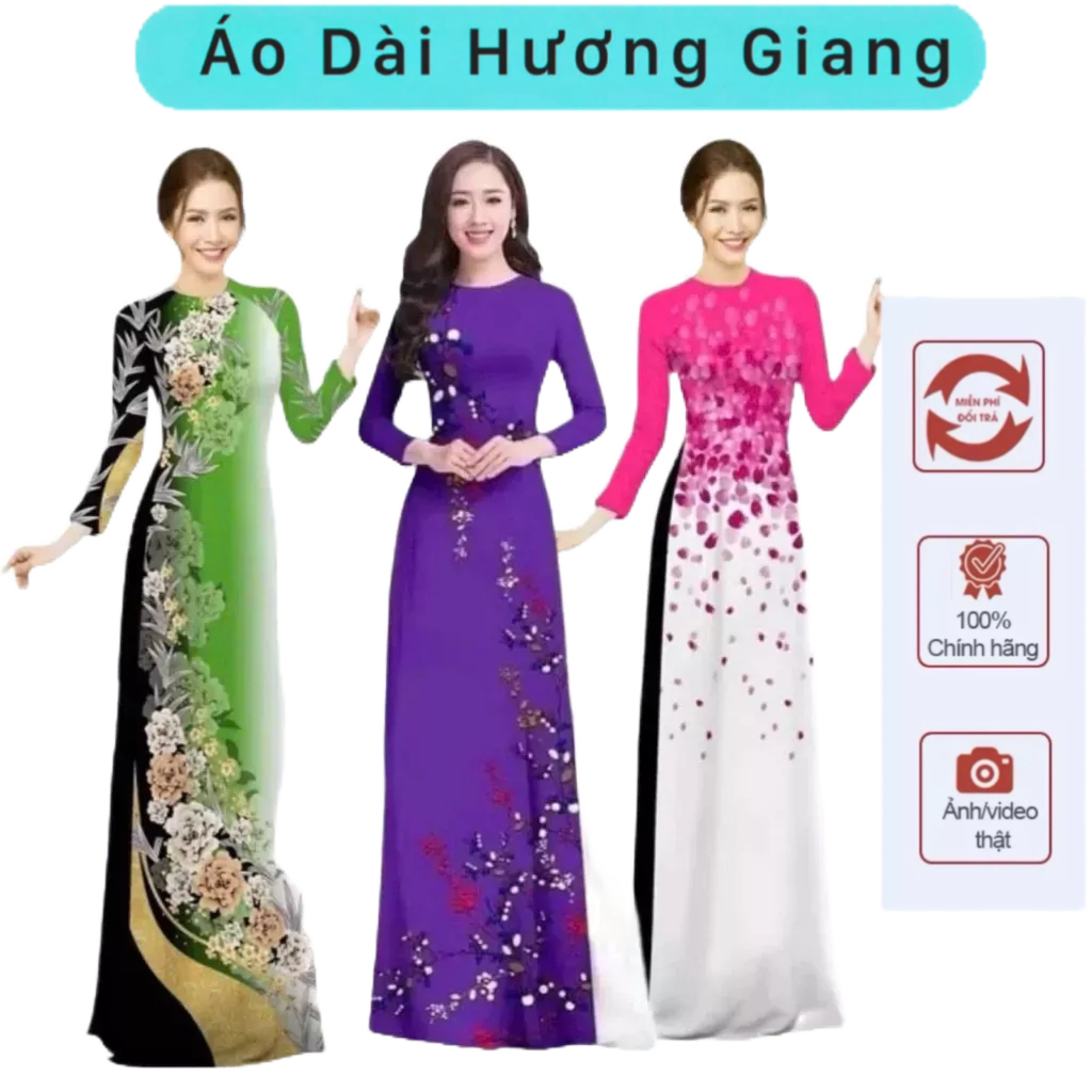 3d printed ao dai with novel patterns, sharp printed patterns, middle-aged ao dai - Huong Giang ...