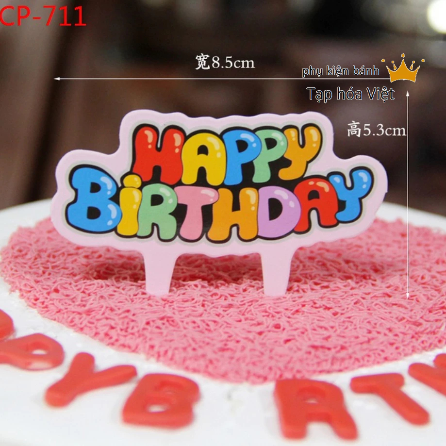 Bag of 50 Happybirthday Paper Cards for cake decoration | Shopee ...