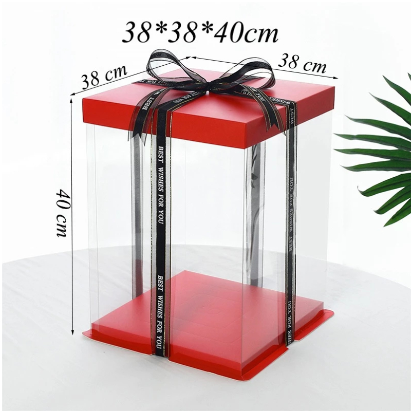 Mica Plastic Box in Red Base for Cakes, Cakes, and Souvenirs | Shopee ...