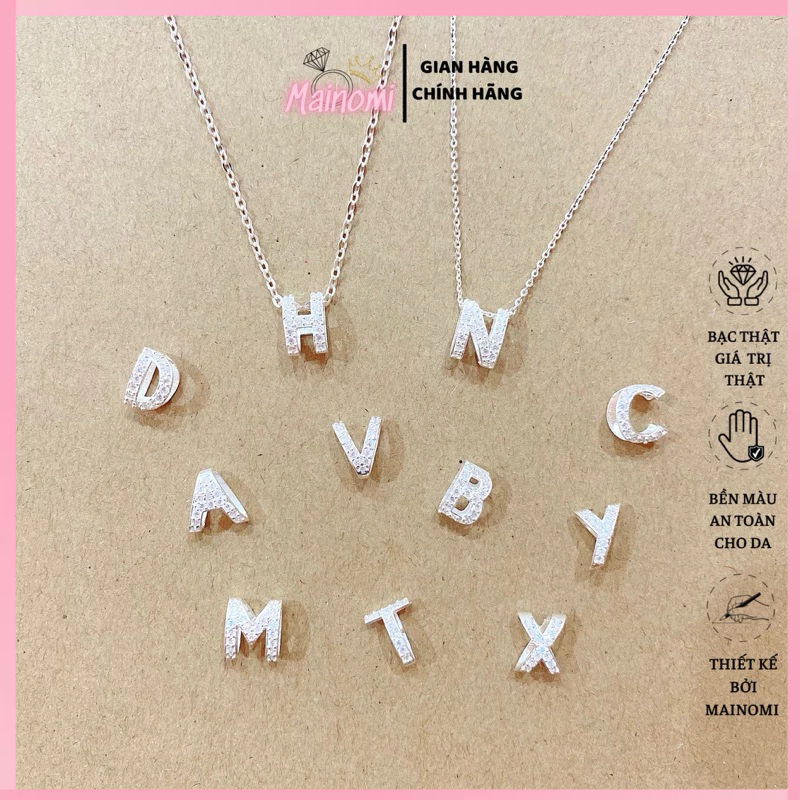 Silver necklace with bulging letters, small and unique design that can ...