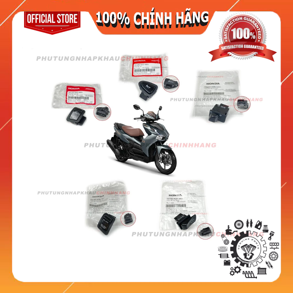Genuine Honda AB 160, AB 150, AB 125 switch button set 2020 - 2024, Air ...