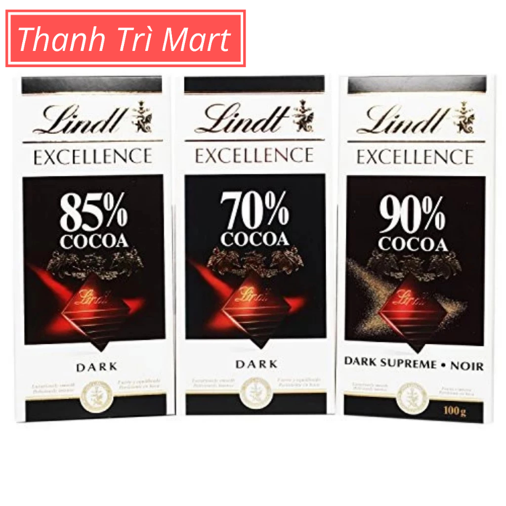 Lindt Excellence Dark Chocolate 70%, 85%, 90% Cocoa (100g) | Shopee ...