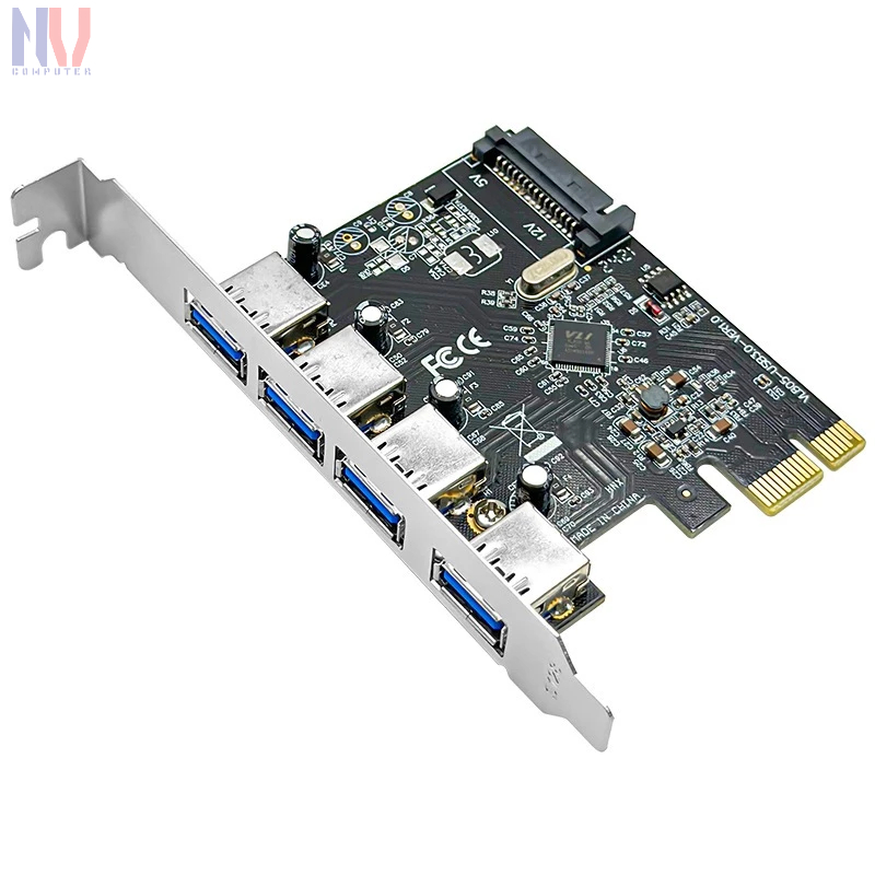 PCI-E to USB 3.0 4-Port Chip Converter Card VIA805 for PC Desktop ...