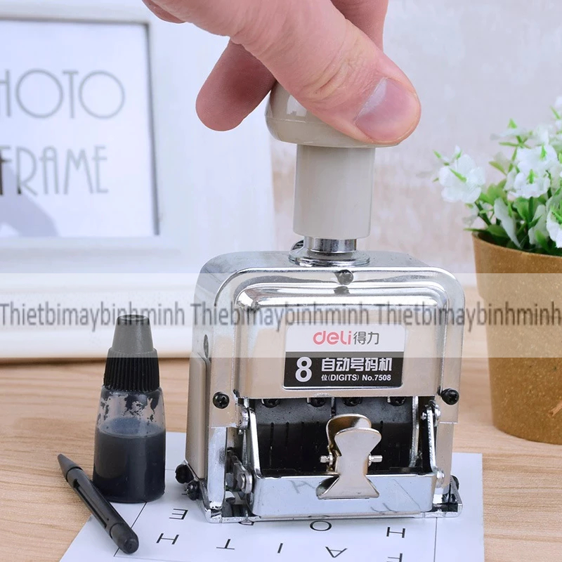 Number stamping machine 7508, automatic numbering DELI 8 NUMBERS of all ...