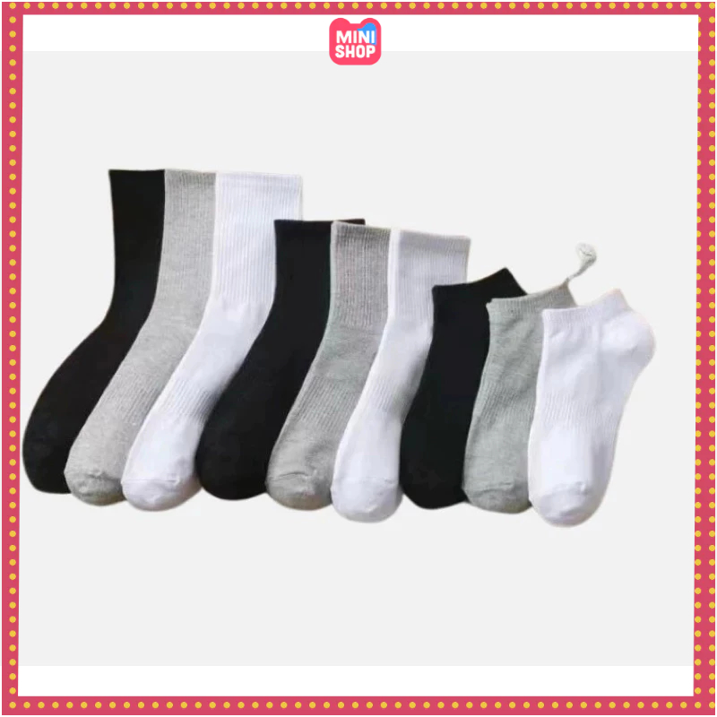 [HOA TOC] Korean style men's and women's high-neck socks, black and ...